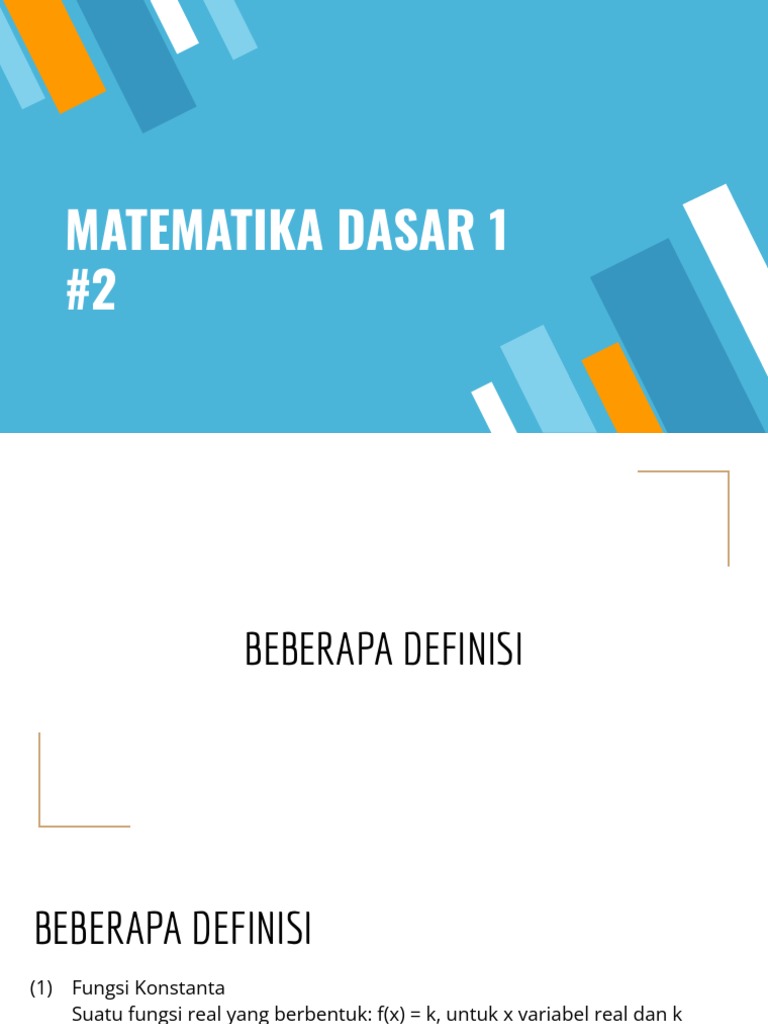 Matematika Dasar 1 #2 | PDF