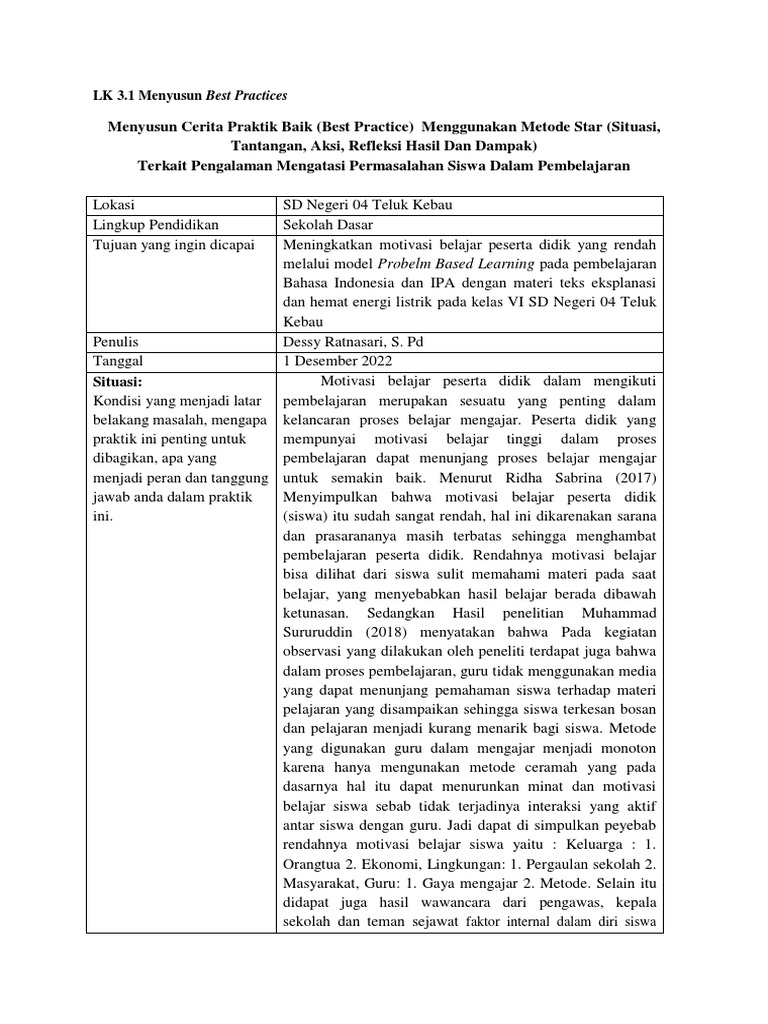 LK 3.1 Menyusun Best Practices | PDF