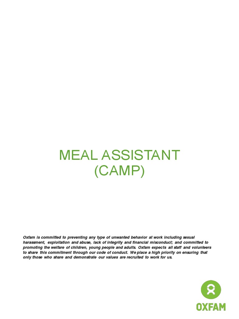 Oxfam MEAL Assistant Job Overview | PDF | Experience | Self Awareness