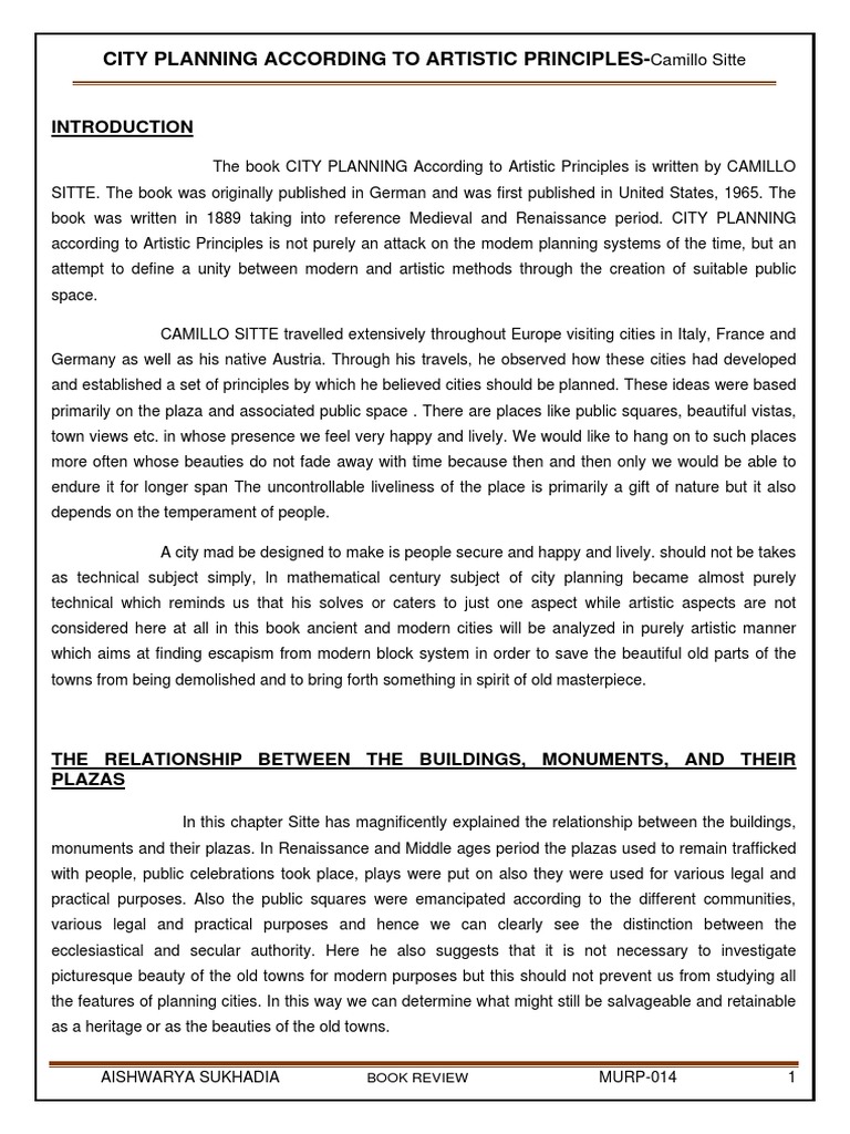City Planning According Artistic Principles - by Camillo Sitte | PDF ...