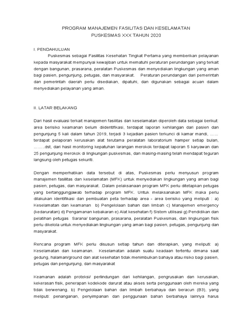 Program MFK Puskesmas | PDF