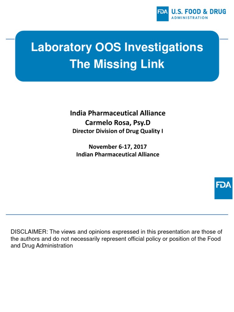OOS Investigation Guidelines for Pharma | PDF | Clinical Trial | Data ...