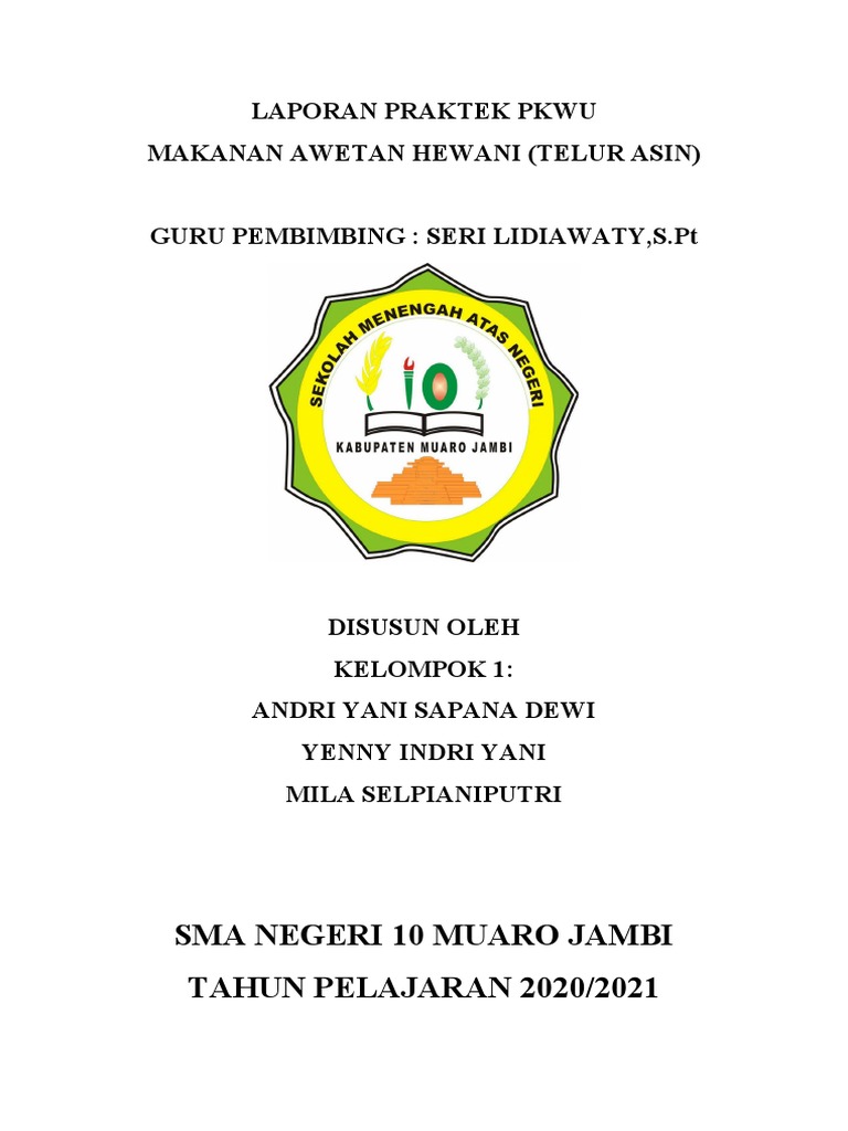 Laporan Praktek Pkwu Telur Asin | PDF