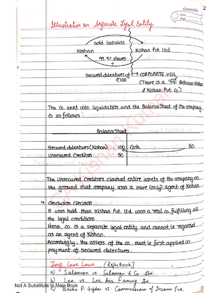Company Law Handwritten Notes by CA Kishan Kumar Sir | PDF Company Law Handwritten Notes by CA Kishan Kumar Sir | PDF