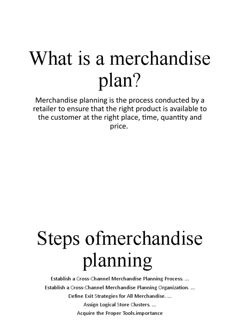 Merchandise Plan | PDF | Business