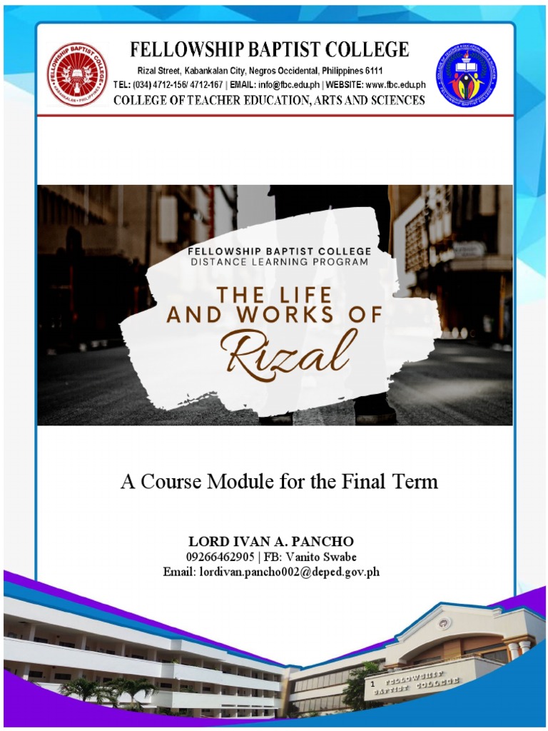 Modules in Rizal Final Term | PDF | Reading Comprehension | Service Learning