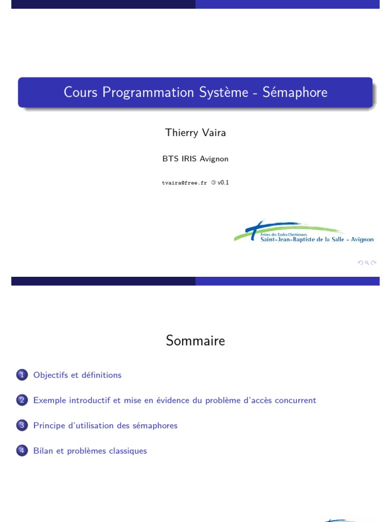 Guide sur les Sémaphores en Programmation | PDF | Ordinateurs