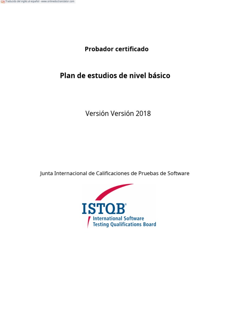 ISTQB CTFL Syllabus 2018 GA - En.es | PDF | Prueba (evaluación) | Software