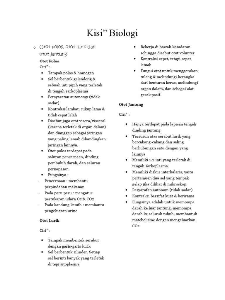 Kisi Kisi Biologi | PDF