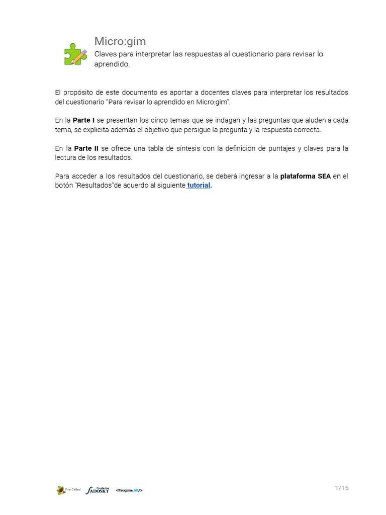 2022 - MICRO - GIM - Claves para Interpretar El Cuestionario | PDF | Programa de computadora ...