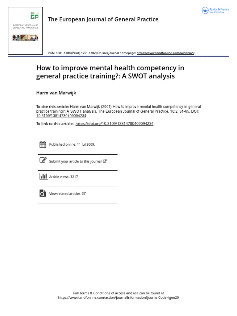 How To Improve Mental Health Competency in General Practice Training A ...