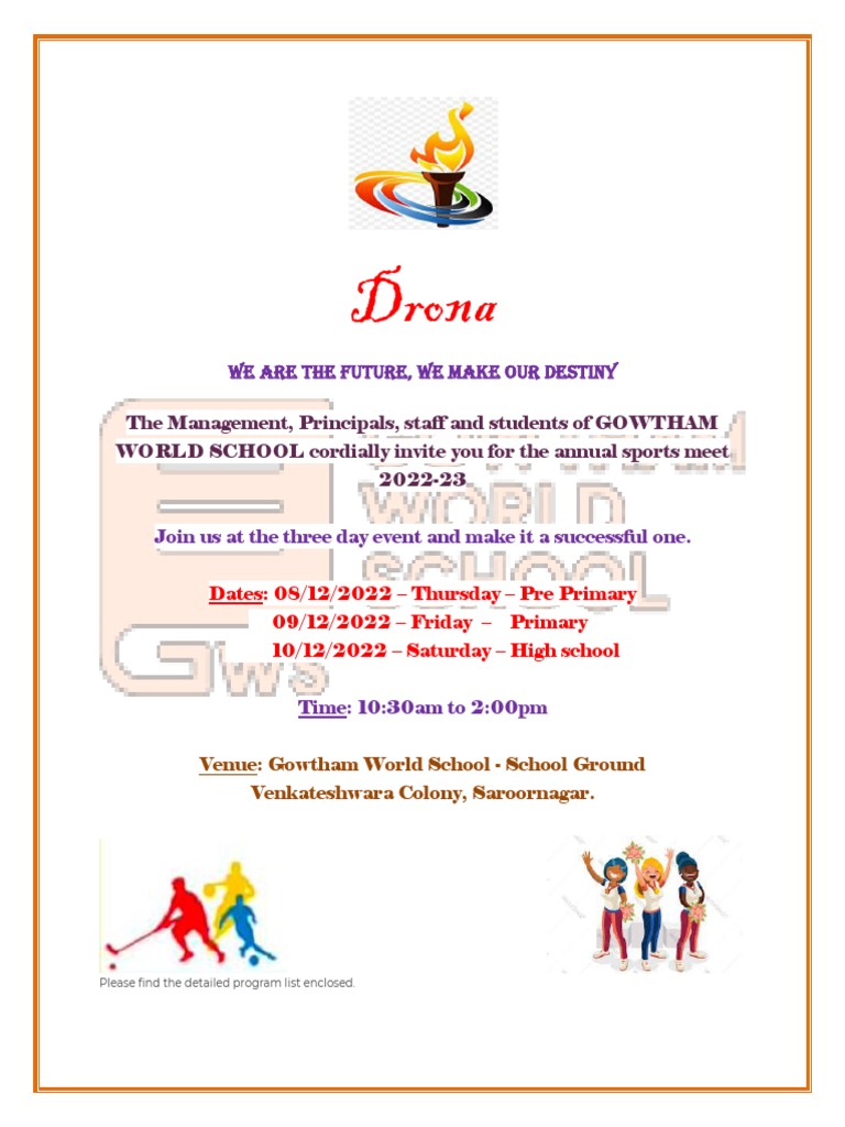 Gowtham School Sports Meet 2022 | PDF | Multi Sport Events