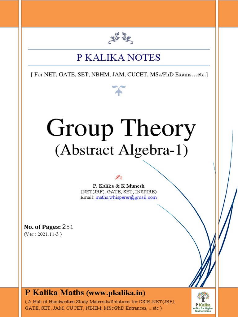 Csir Net Group Theory | PDF | Group (Mathematics) | Mathematical Analysis