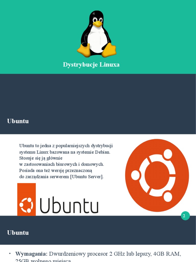 Dystrybucje Linux - Prezentacja, Wymagania I Opisy | PDF