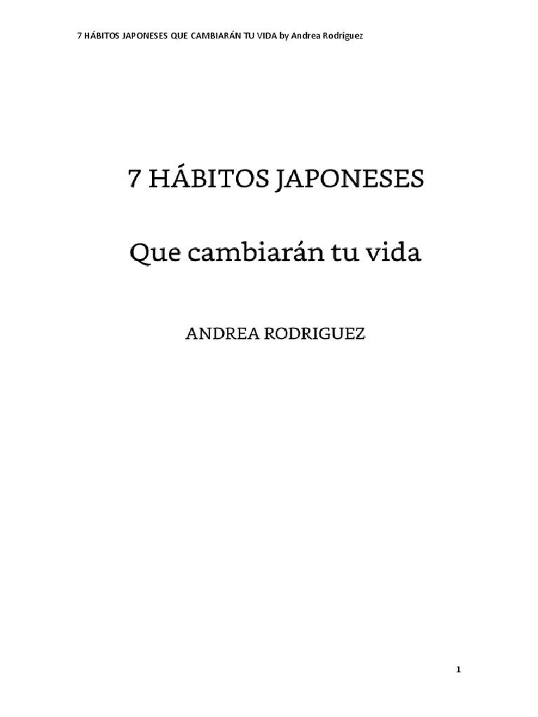 7 Habitos Japoneses | PDF