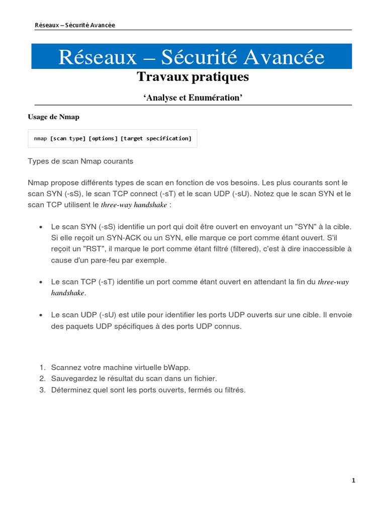 TP Scan&Enum | Download Free PDF | Pare-feu (informatique ... TP Scan&Enum | Download Free PDF | Pare-feu (informatique ...