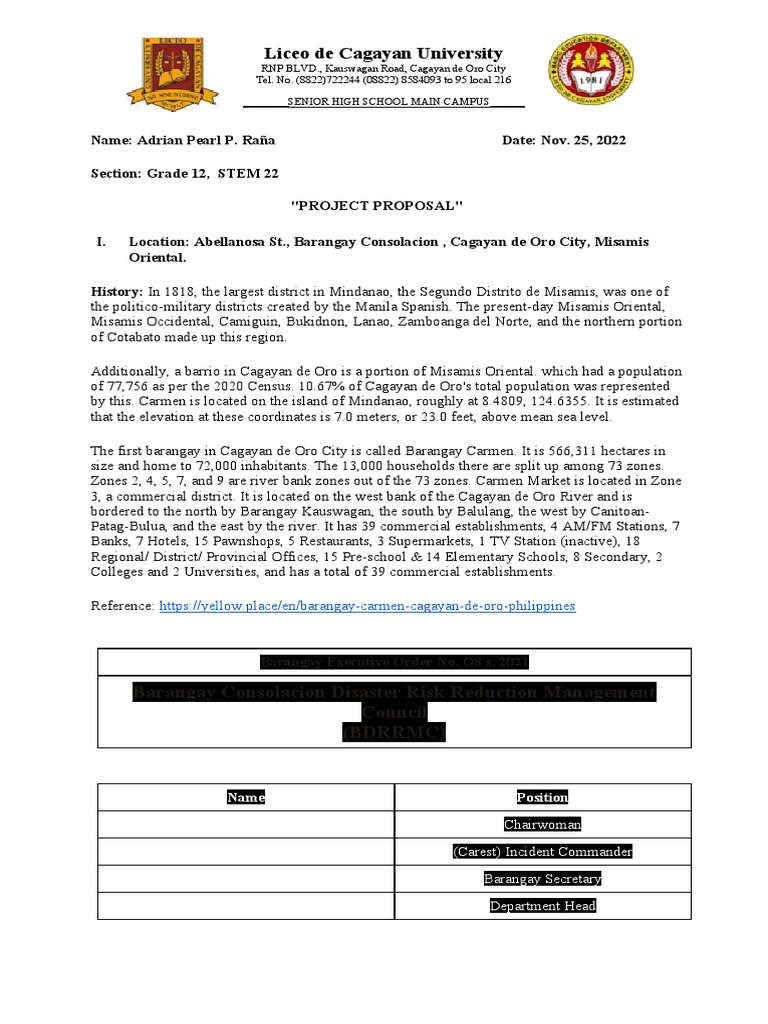 BAO-AS - STEM 22 (Project Proposal) | Download Free PDF | Emergency Management