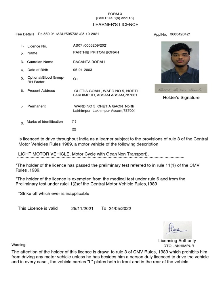 Leaner Lisence | Download Free PDF | Road Transport | Driving