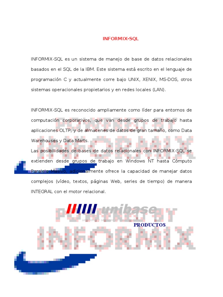 Guía Completa de INFORMIX-SQL | PDF | Tabla (base de datos) | SQL
