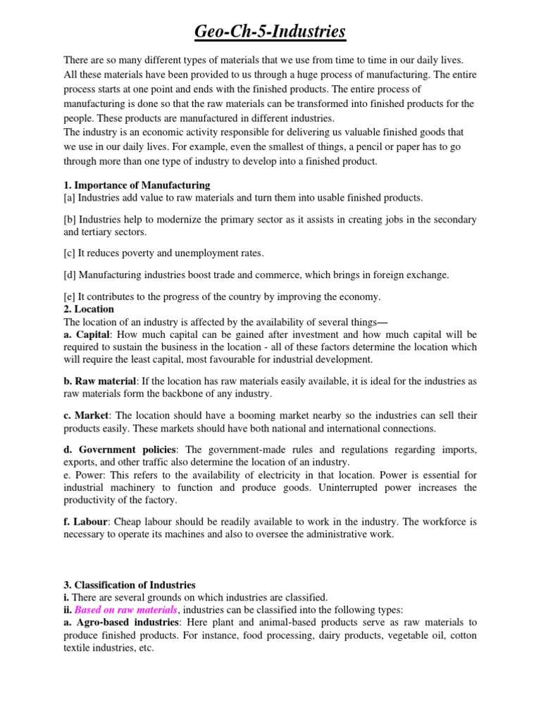 Understanding Industries and Manufacturing | PDF | Cotton | Jute
