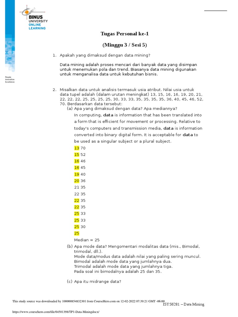 TP1 Data Mining | PDF