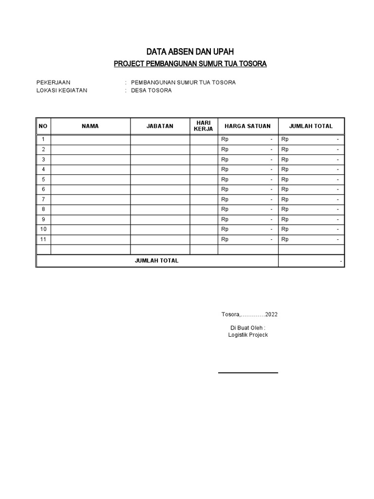 Format Kebutuhan Bahanmaterial | PDF