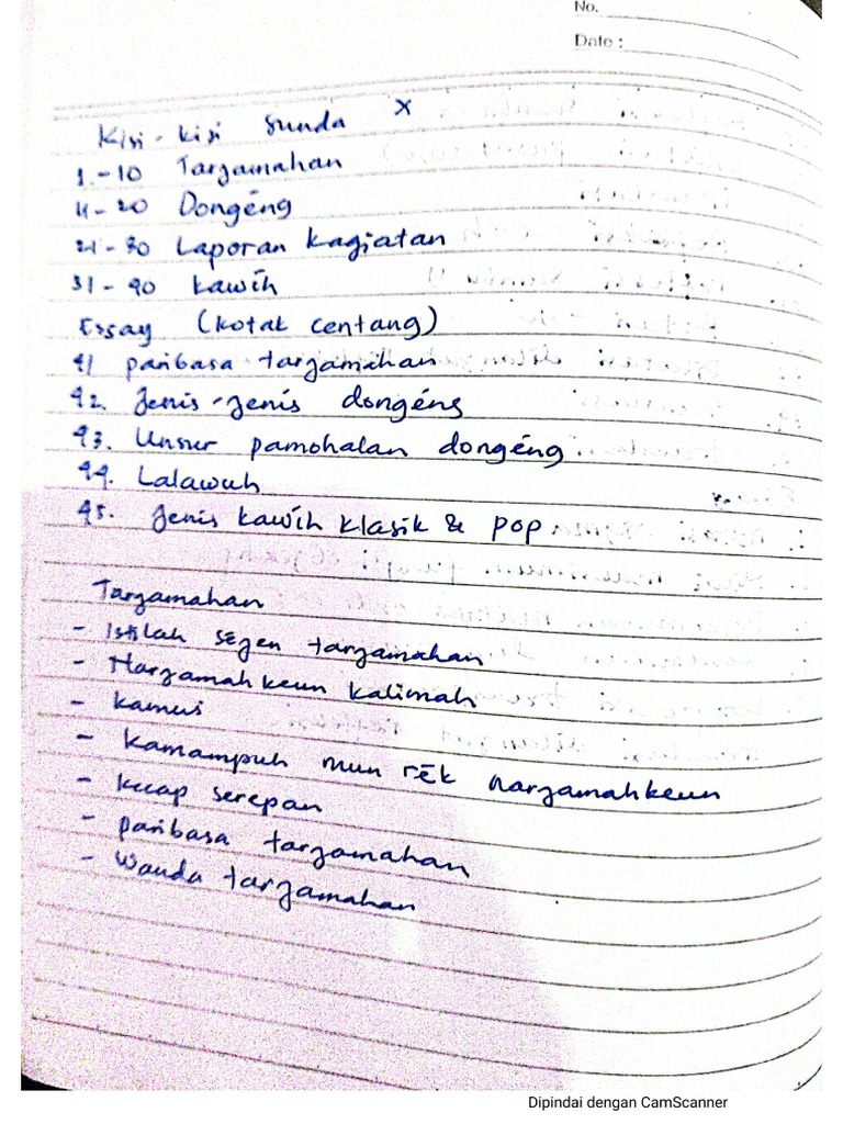 Kisi-Kisi Sunda Kelas X | PDF