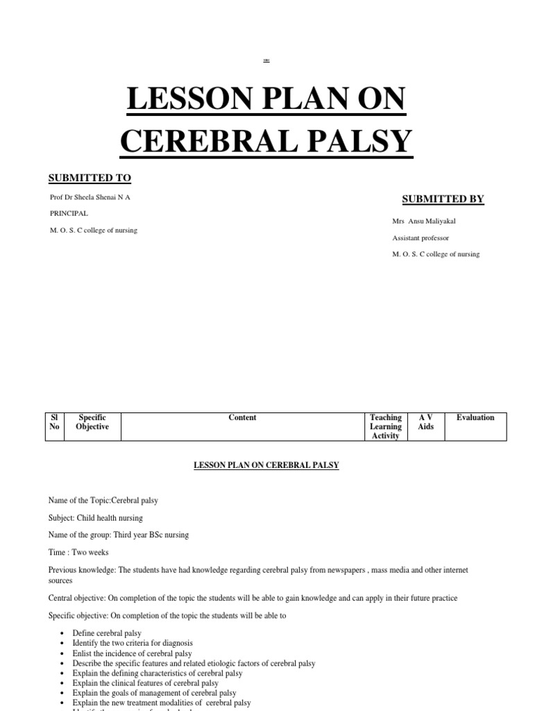 Cerebral Palsy | PDF | Cerebral Palsy | Anatomical Terms Of Motion