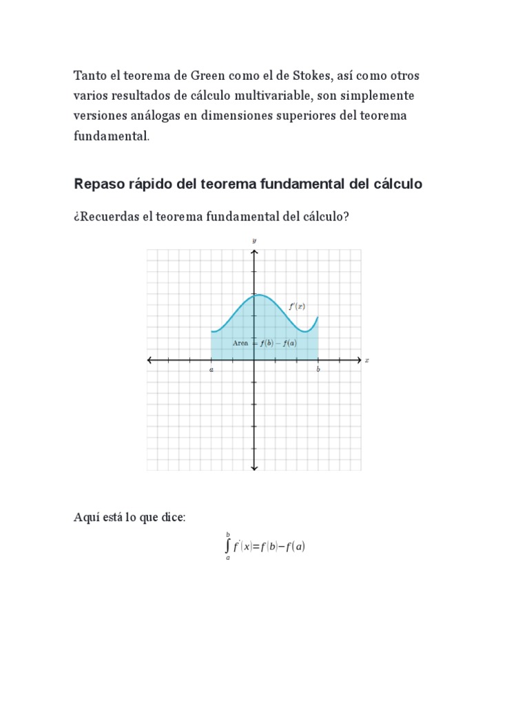 Teorema de Stokes | Descargar gratis PDF | Integral | Vector Euclidiano