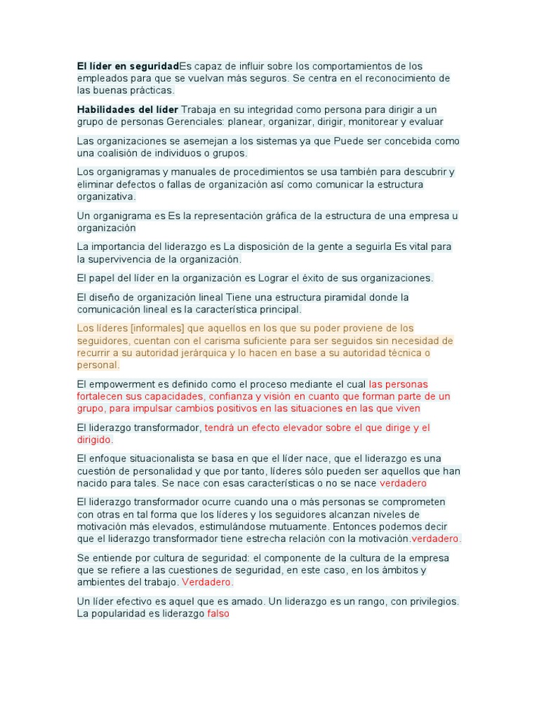 Examen Liderazgo | PDF | Liderazgo | Planificación Examen Liderazgo | PDF | Liderazgo | Planificación