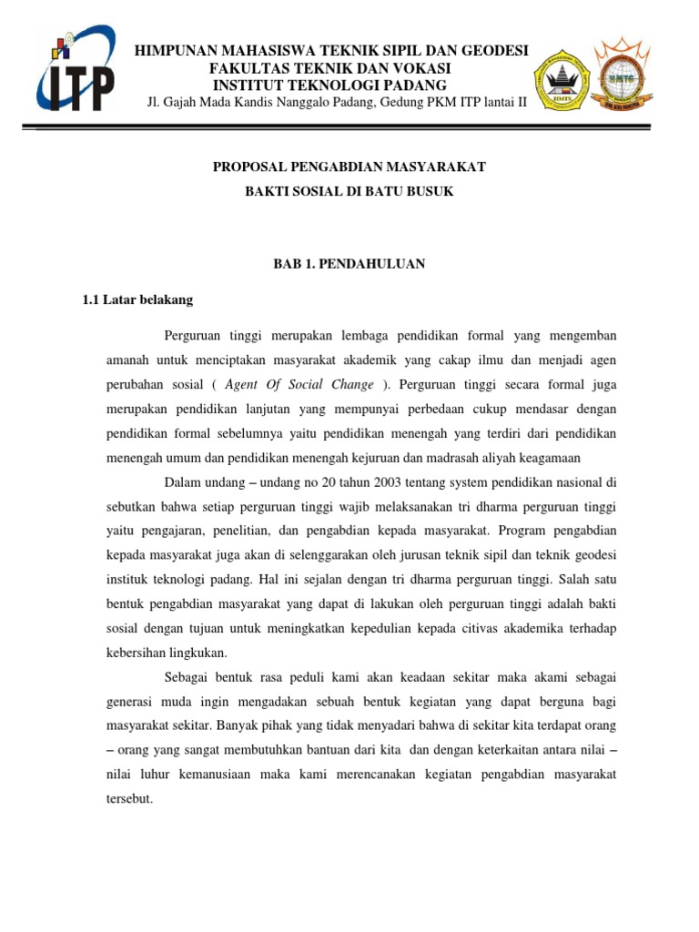 Proposal Pengabdian Masyarakat | PDF