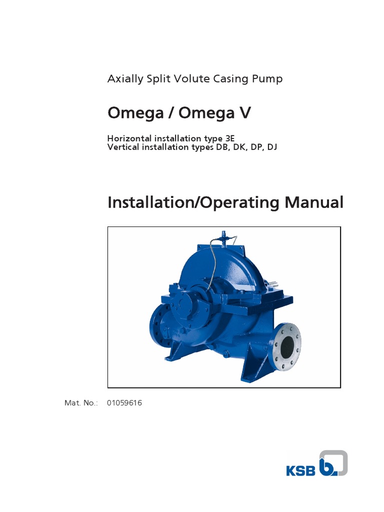 Omega Installation Operating Manual | PDF | Pump | Bearing (Mechanical)