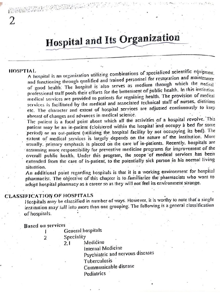Hospital and Its Organization | PDF