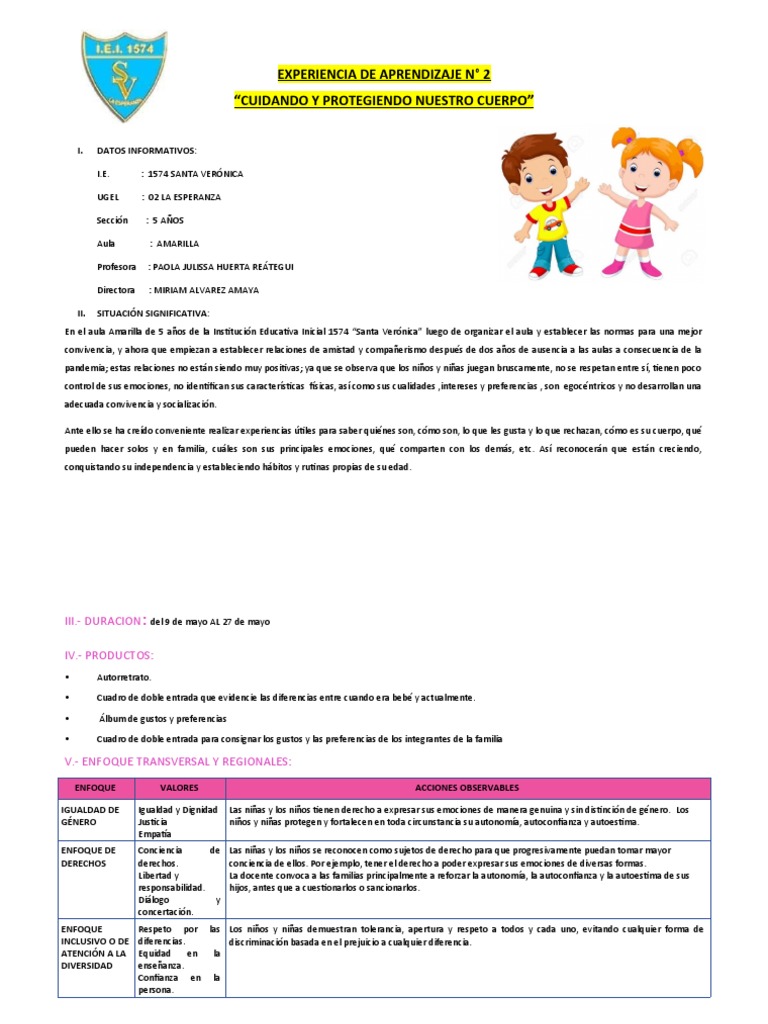 Experiencia de Aprendizaje N 2 | PDF | Evaluación | Aprendizaje