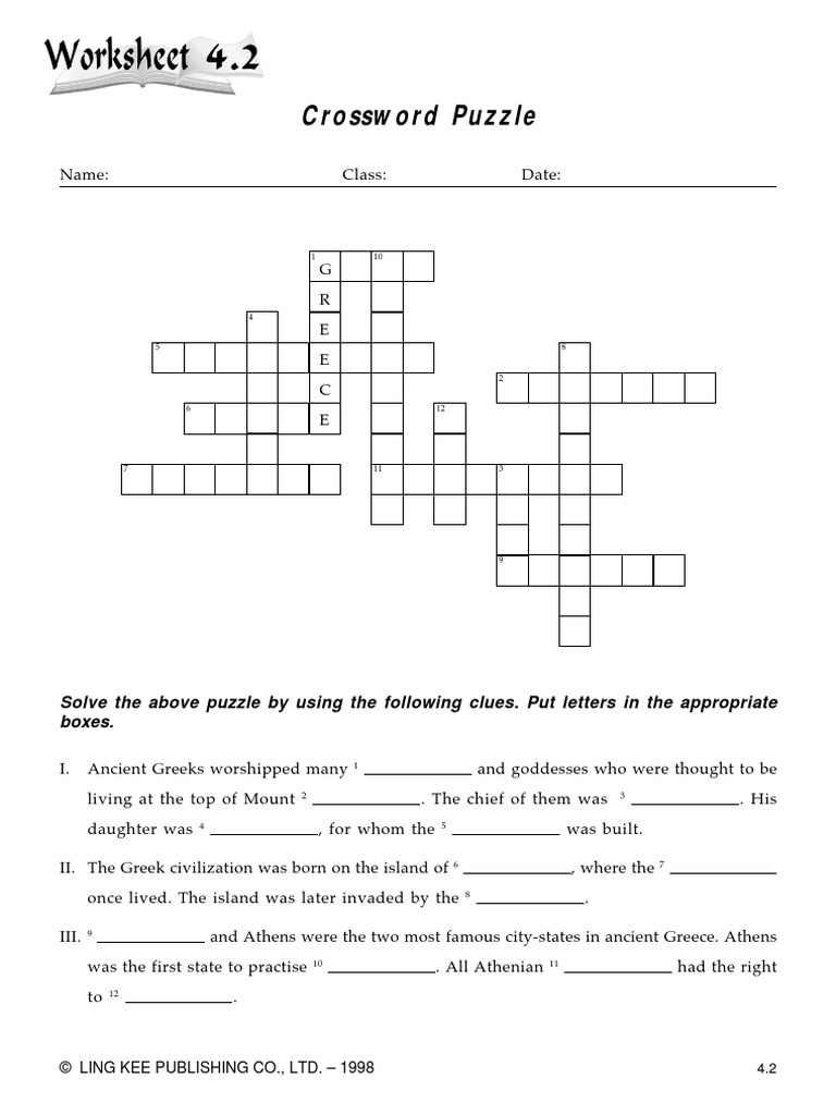 F1 HIST Worksheet | PDF | Ancient Greece | Puzzles
