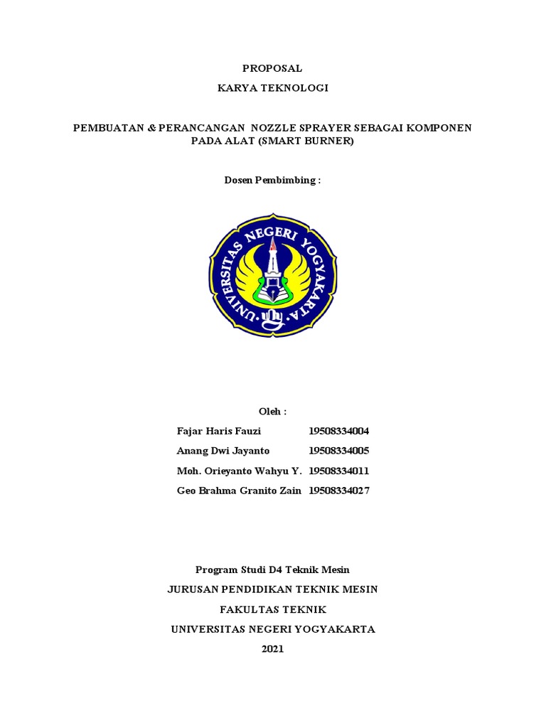 Proposal Perancangan Nozzel Pada Alat Smart Burner | PDF