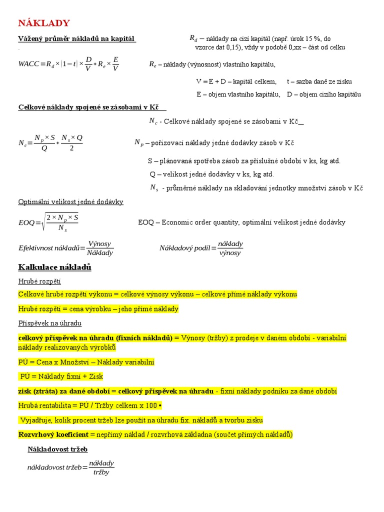 Vzorce Pro Ekonomiku Podniku | PDF