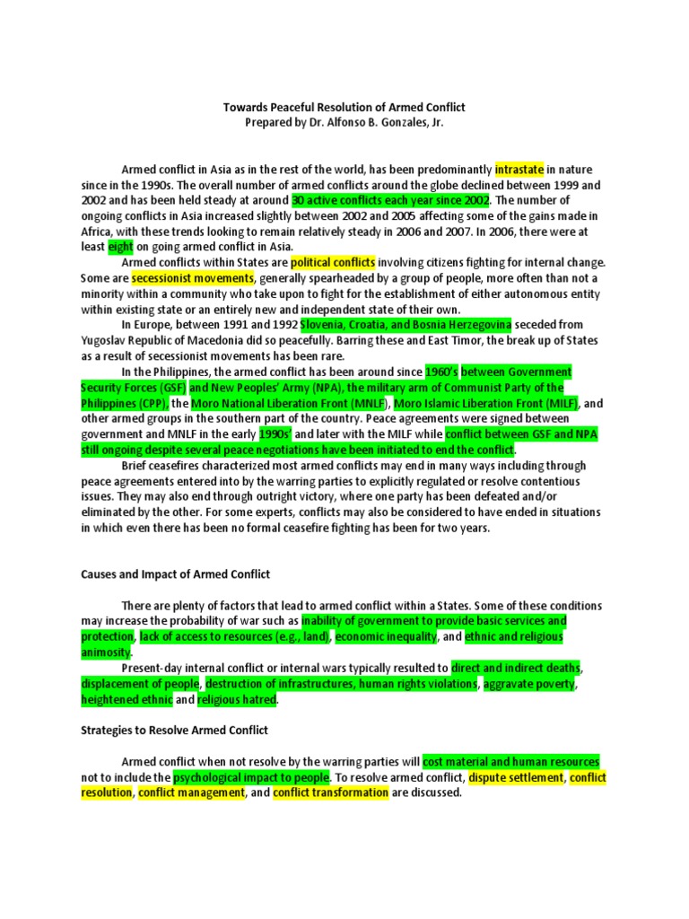 Peace Education - Finals Topics-Merges | PDF | Conflict Resolution ...