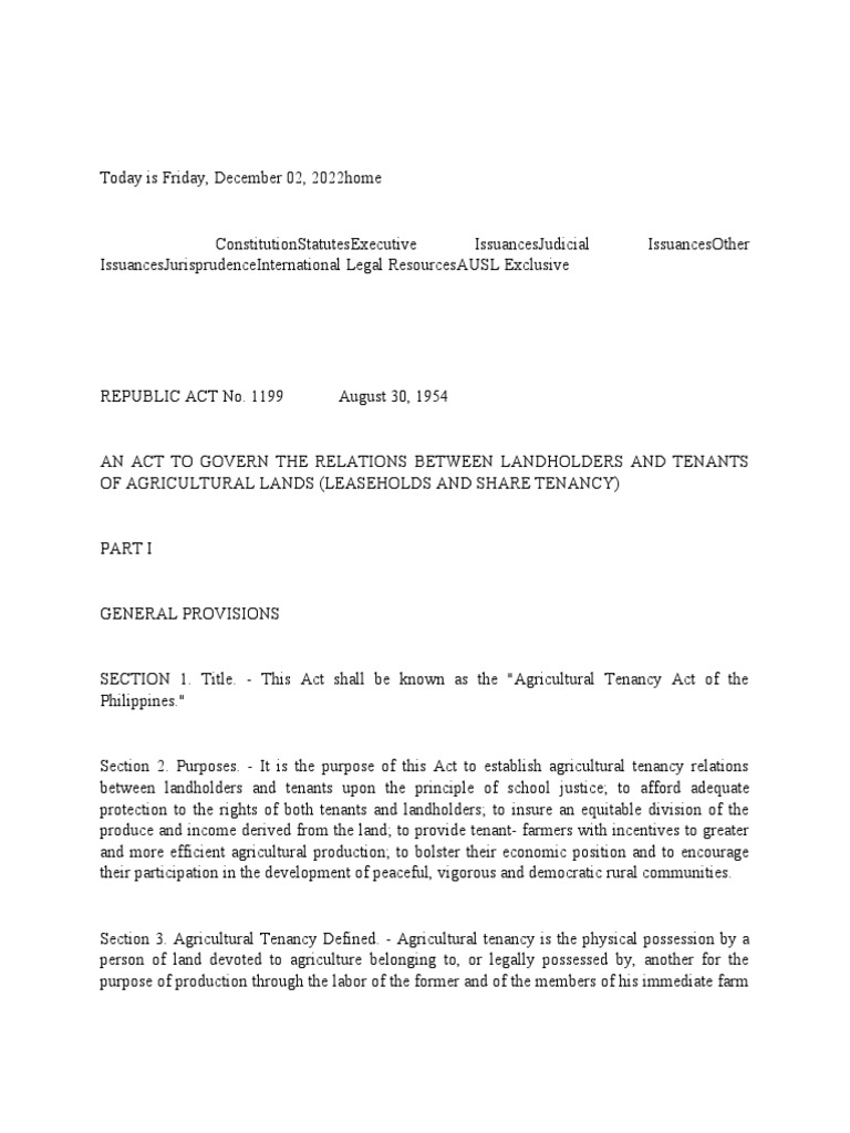 Ra 1199 Leasehold and Share Tenancy | PDF | Leasehold Estate | Lease
