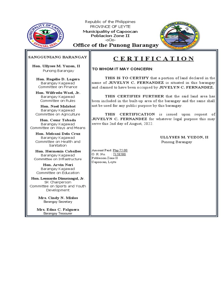 Cert Building Permit | PDF | Philippines