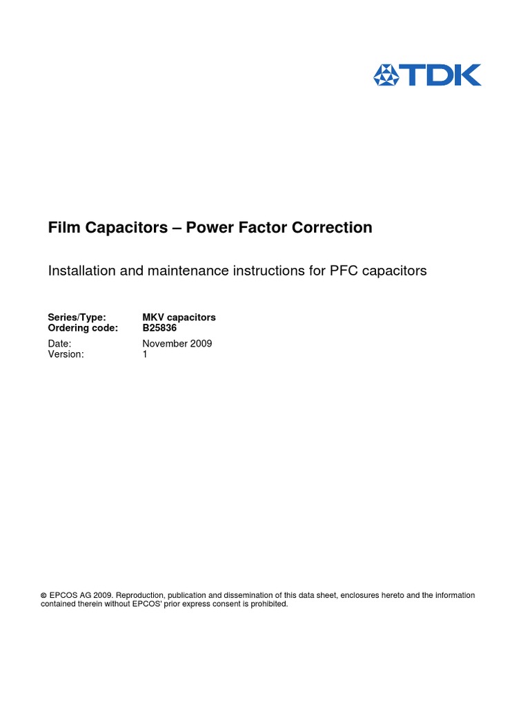 Film Capacitors - Power Factor Correction | PDF | Capacitor | Power Supply