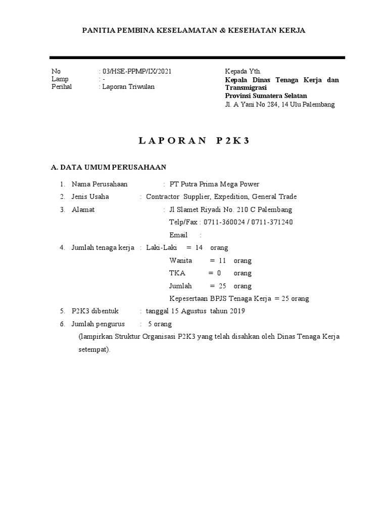 Laporan P2K3 | PDF