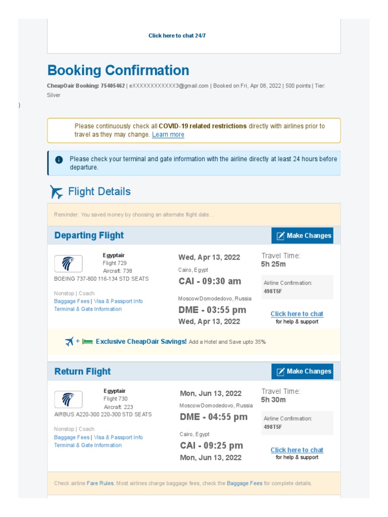 Cheapoair - Booking Confirmation | PDF | Airlines | Credit Card