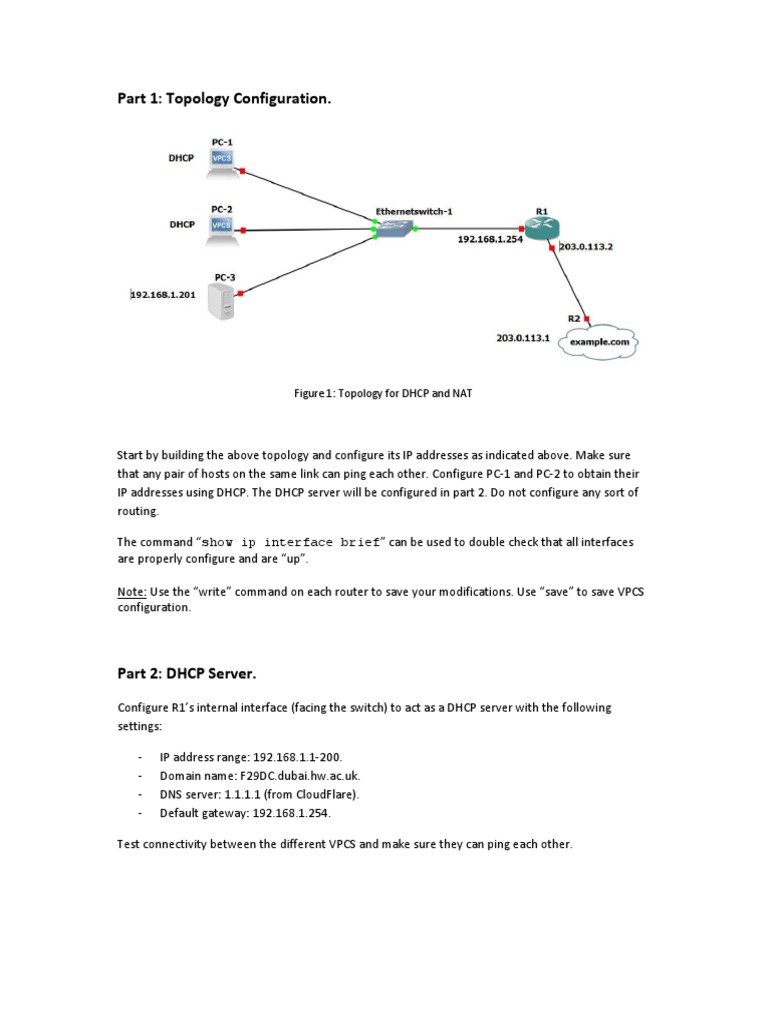 GNS3 Lab4 - DHCP and NAT | PDF