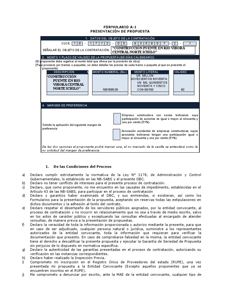 Formulario A 1 | Descargar gratis PDF | Gobierno