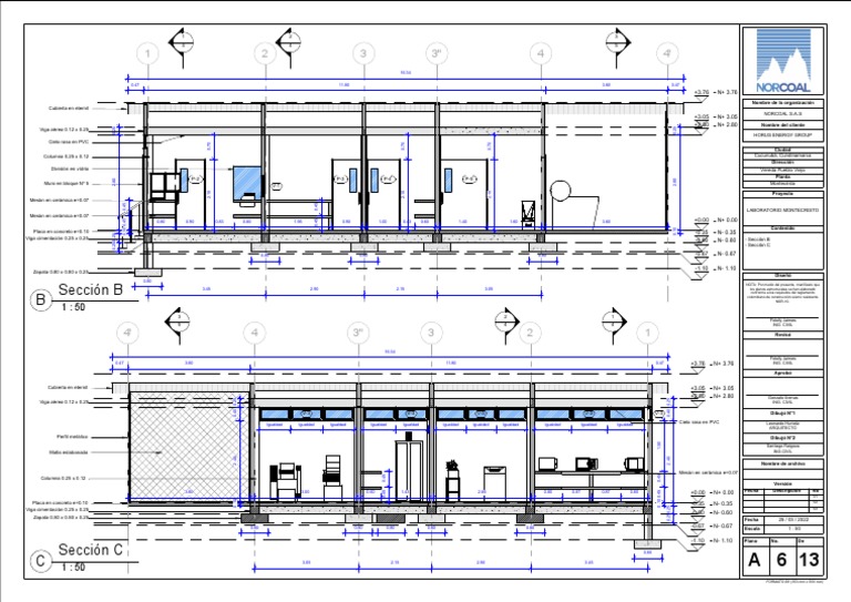 25-03-2022 Laboratorio Montecristo - Arq - 6 Secciones B y C | PDF | Ingeniería de Edificación