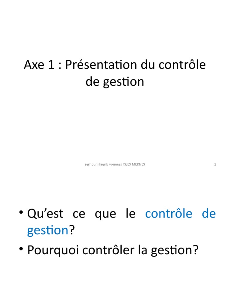 Contrôle de gestion : principes et objectifs | PDF | Business | Comptabilité analytique