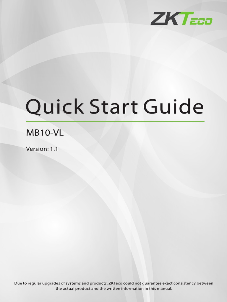 MB10VL Tiempo Asistencia Zkteco - Colombia Guia Rapida | PDF