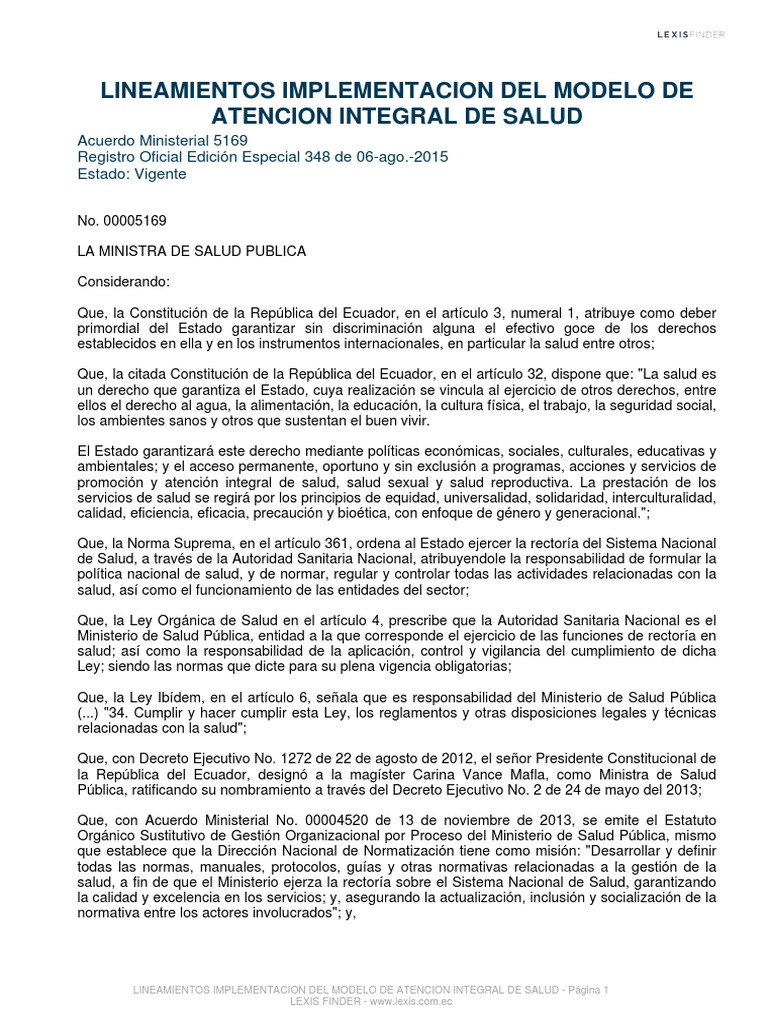 Lineamientos Implementacion Del Modelo de Atencion Integral de Salud ...