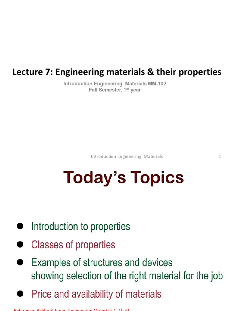 Engineering Materials and Their Properties | PDF | Deformation ...